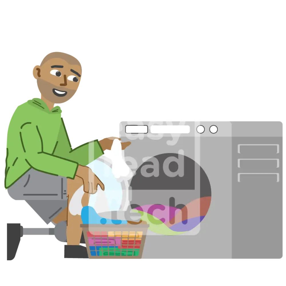 Man washing clothes